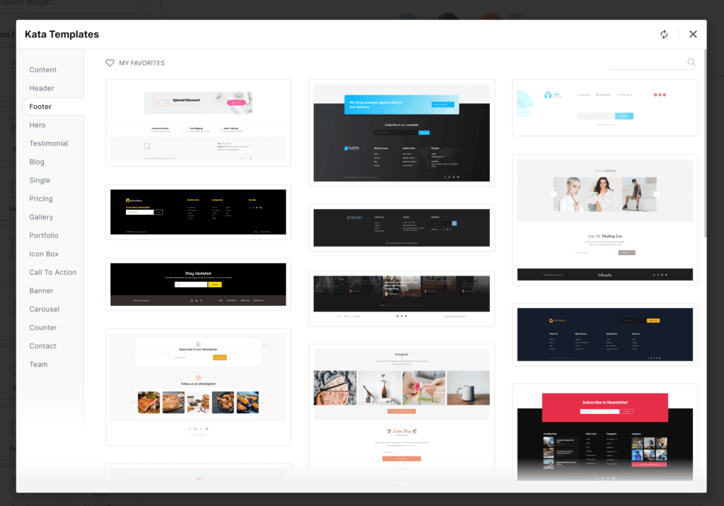 Section Templates – Kata Theme